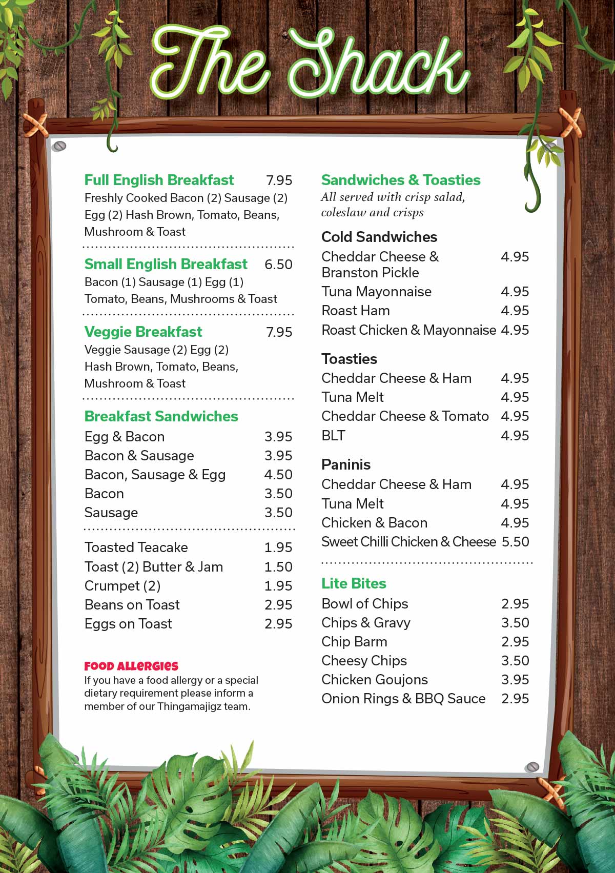 The Shack – Food and Drink | Thingamajigz Play Centre Blackpool